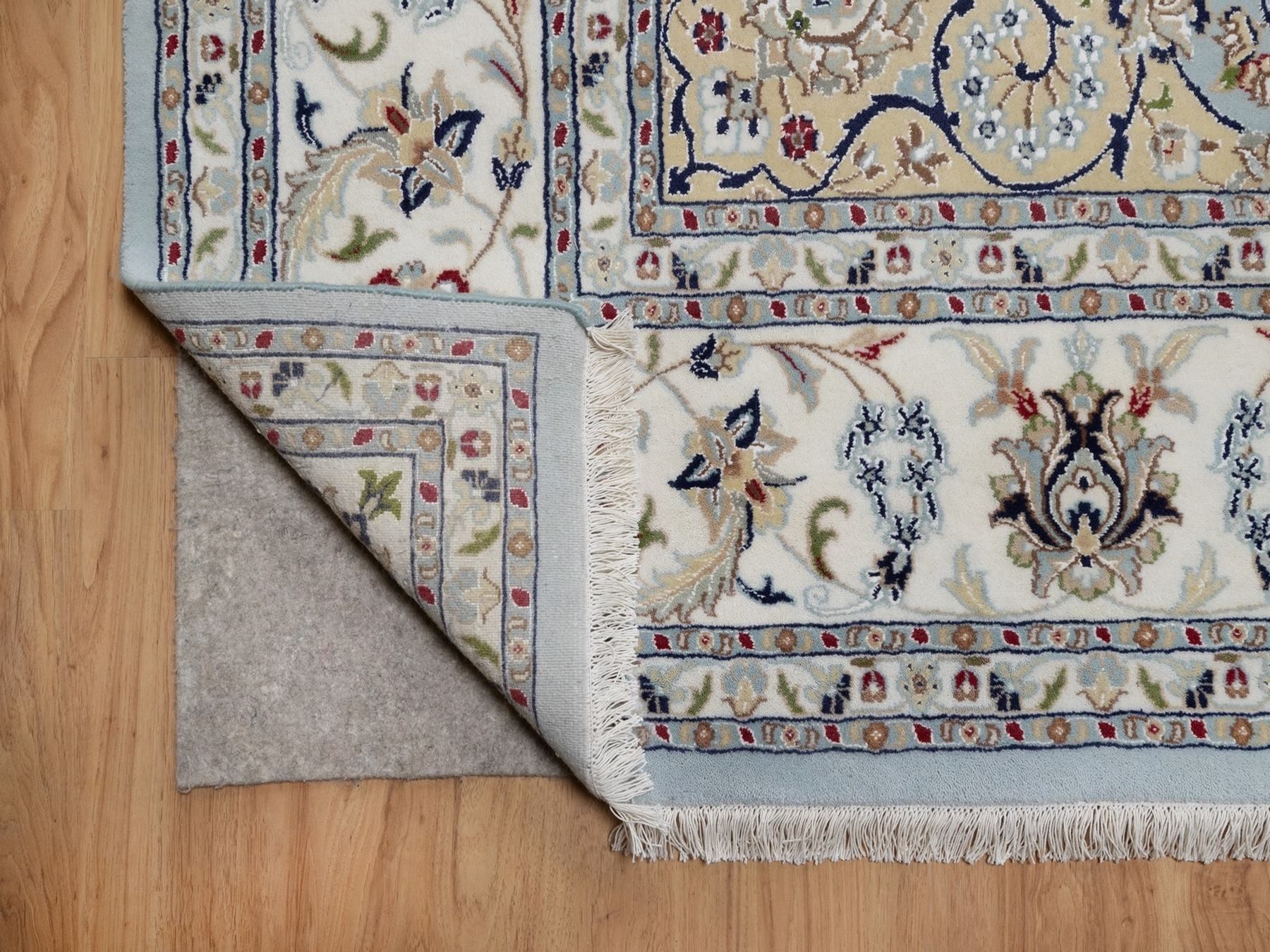 8'10"x12'6" Beau Blue, Nain with Flower Medallion Design, 250 KPSI ...